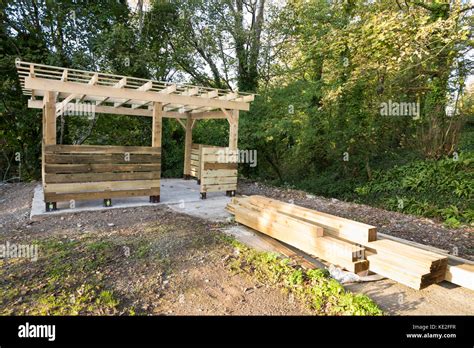 Timber Frame Building Detail Of Construction Stock Photo Alamy