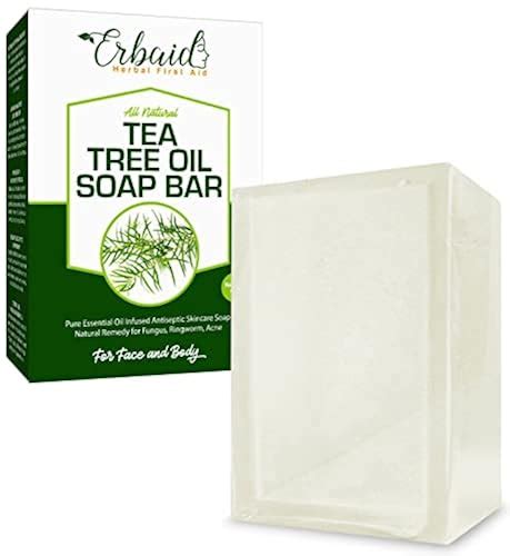 Erbaid Tea Tree Oil Soap Bar For Face And Body 4oz Antifungal