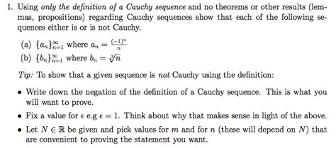 Solved Using Only The Definition Of A Cauchy Sequence And Chegg