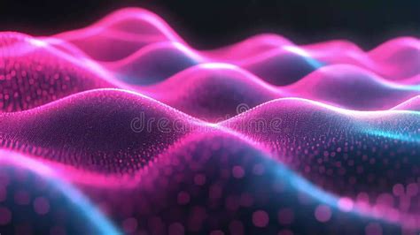 Glowing Pink And Blue Digital Waves Flow Across A Dark Background Creating A Dynamic Abstract