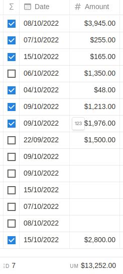 Is It Possible To Display The Sum Of The Checked Items In Another