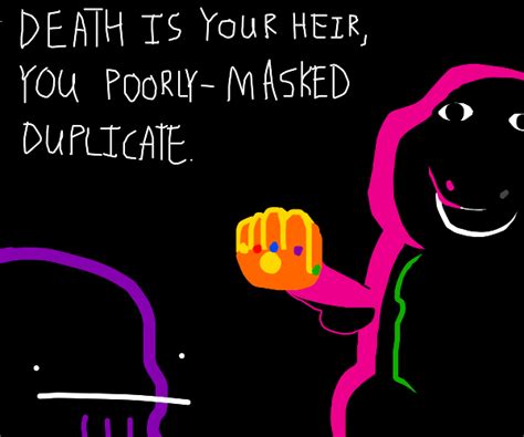 Thanos Fights Barney The Dinosaur And Loses Drawception