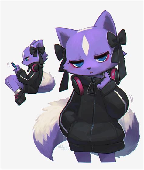 Shikabane From Aggretsuko 🖤💜🤍 Aggretsuko Furry Art Furry Comic Character Drawing