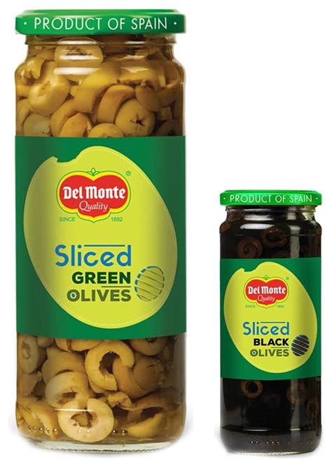Del Monte Green Sliced Olives Imported From Spain 450g And Del Monte