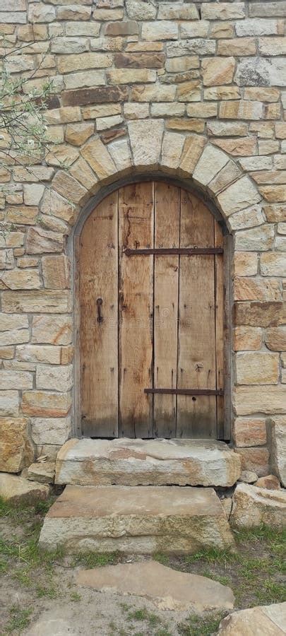 Ancient Beautiful Door In Stone Wall Stock Image Image Of Wall Brick