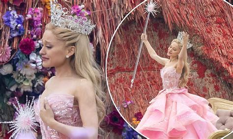 Ariana Grande Transforms Into Glinda The Good Witch While Filming