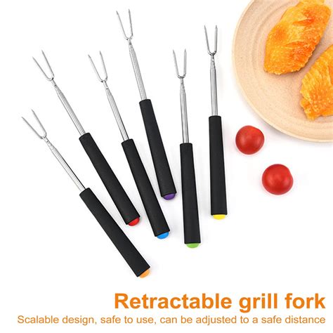Xeyise 15pcs Telescopic Barbecue Fork Stainless Steel Retractable Hot
