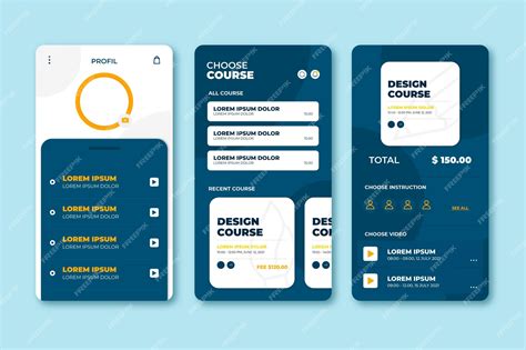 Premium Vector Course App Interface Concept