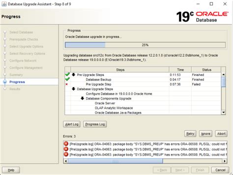 Ora 04063 Package Body “sysdbmspreup” Has Errors During Dbua Smart