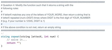 Solved Question Modify The Function Such That It Chegg Com