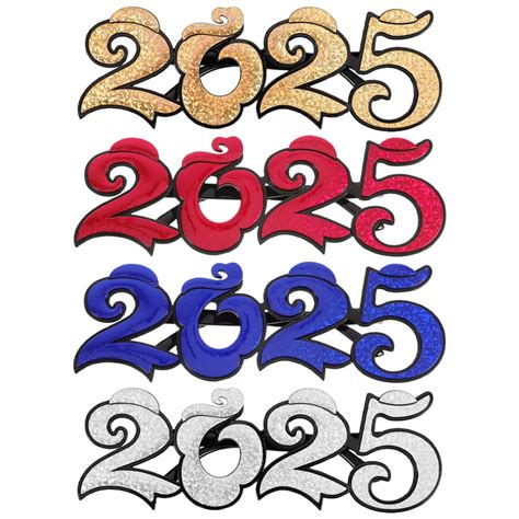4pcs New Year Celebration Glasses 2025 Number Glasses New Year Eyeglasses Funny Graduation