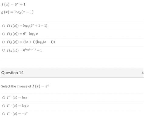 [answered] f x 6 1 g x log x 1 of g x log 6 1 1 of g x 62 log x of g x