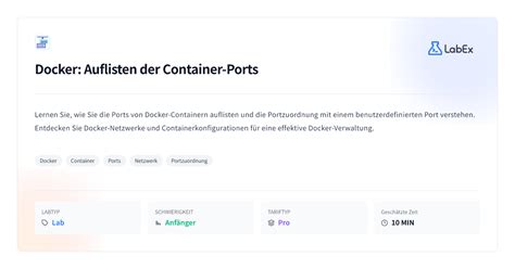 Docker Auflisten Der Container Ports Labex