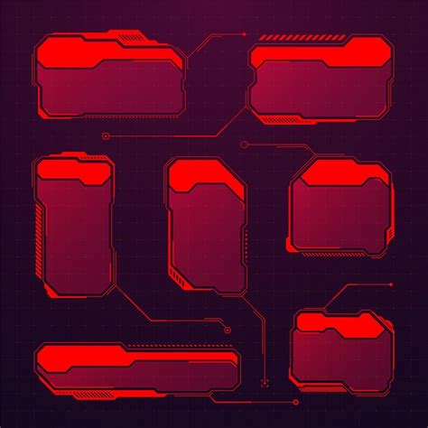 Premium Vector Red Futuristic Hud Or Ui Elements Scifi User Interface