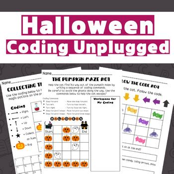 Halloween Coding Unplugged Worksheet | Arrow Coding, Debugging & Fun STEM