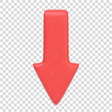 Flèche Rouge Vers Le Bas Isolée Sur Fond Blanc Signe Et Symbole Dicône