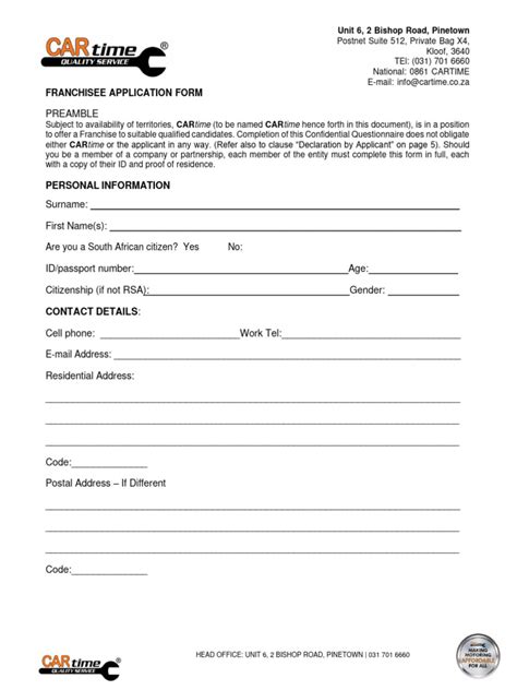 cartime application form july 2023 part 1 fillable pdf