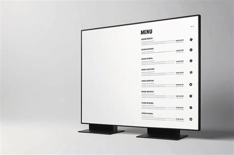 Premium Photo Digital Menu Screen Mockup With Blank White Empty Space For Placing Your Design