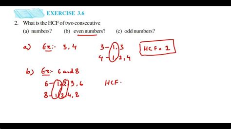 What Is The Hcf Of Two Consecutivea Numbers B Even Numbers C