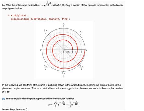 solved let mathcal{c} be the polar curve defined