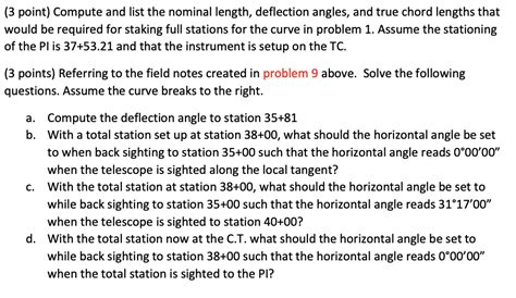Solved Point Compute And List The Nominal Length Chegg