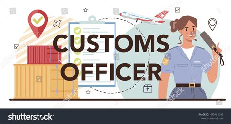 Customs Officer Typographic Header Passport Control Stock Vector Royalty Free 1975431035