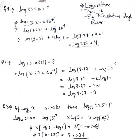 Logarithm Lecture 2 Common Lectures Notes Teachmint