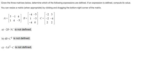 Solved Given The Three Matrices Below Determine Which Of Chegg Com