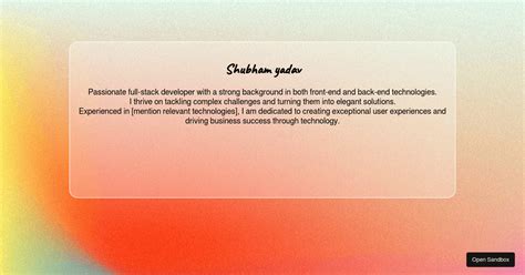 Glassmorphism Css Codesandbox