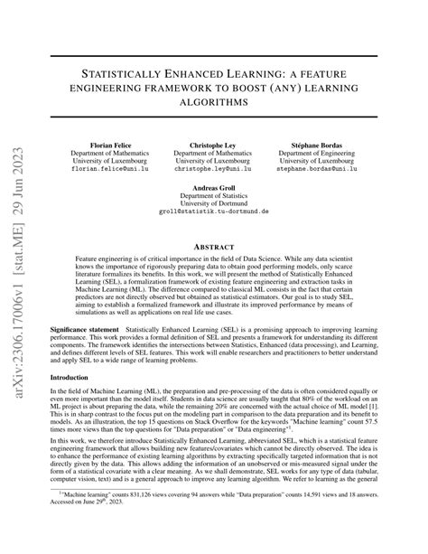 pdf statistically enhanced learning a feature engineering framework