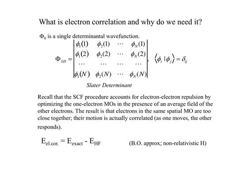 Ppt Post Hartree Fock Methods Lecture 2 Powerpoint Presentation