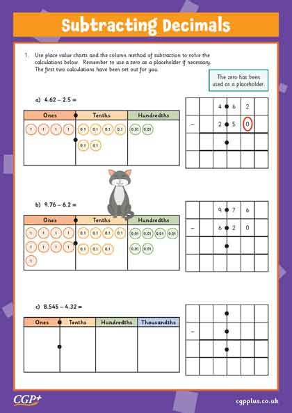 Adding Decimals — Different Number Of Decimal Places Year 5 Cgp Plus
