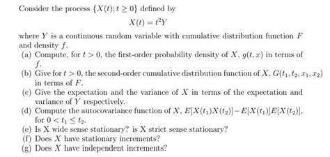 consider the process {x t t≥0} defined by x t t2y