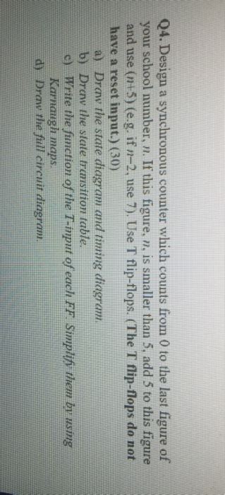 Solved Q4 Design A Synchronous Counter Which Counts From 0