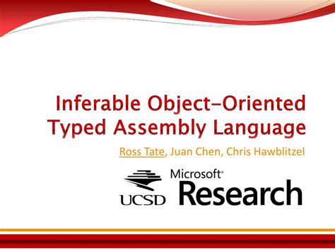 Ppt Inferable Object Oriented Typed Assembly Language Powerpoint