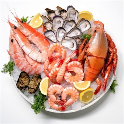 Premium Photo Assorted Fresh Seafood On Ice