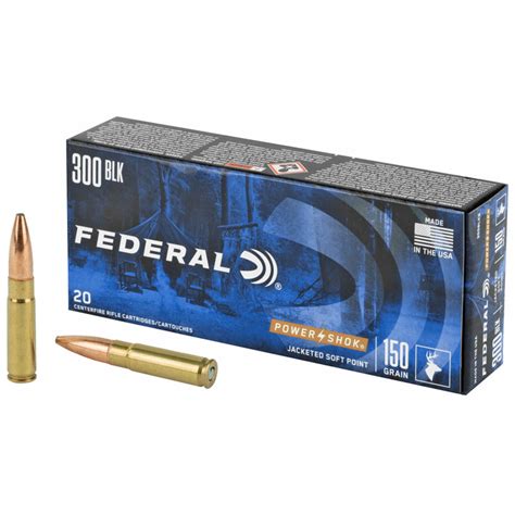 Federal Power Shok 150 Gr Jacketed Soft Point 300 Blackout Ammo 20