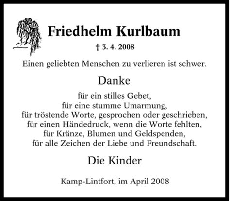 Traueranzeigen Von Friedhelm Kurlbaum Trauer In Nrwde
