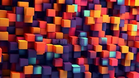 Colorful Cubes Abstract Geometric Background Ai Generative Stock Illustration Illustration Of