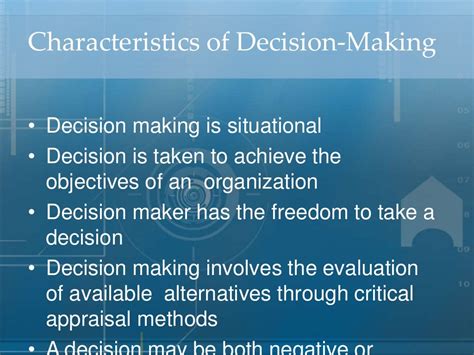Decision Making Definition Characteristics Elements Process Typ…