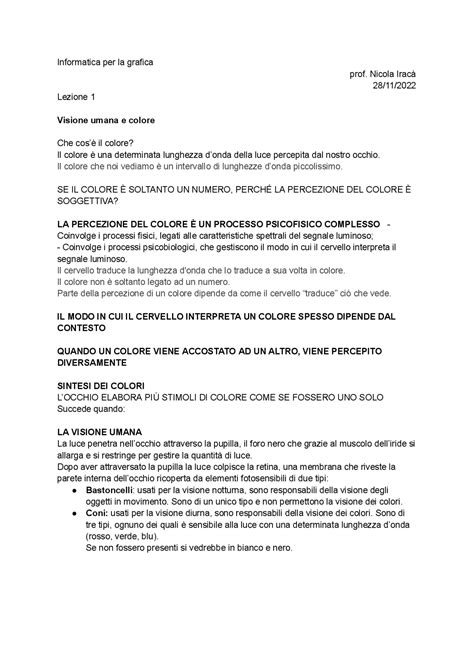 Dispense Informatica Per La Grafica Dispense Di Elementi Di