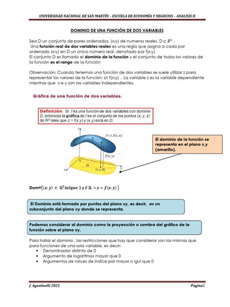 01dominio De Funciones De Dos Variables Y Curvas 240804205335 Pdf