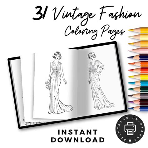Fashion Dress Coloring Pages Vintage Fashion Coloring Pages Adult