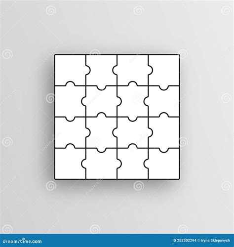 Jigsaw Outline Grid 4x3 Elements Puzzle With 12 Pieces Portrait Orientation Modern Puzzle