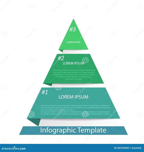 Infographic Pyramid The Triangle Diagram Is Divided Into 3 Parts