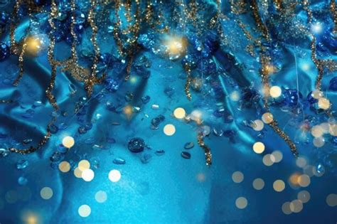 Premium Ai Image Textured Blue And Gold Abstract Background Generative Ai