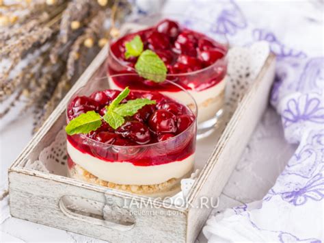 Творожный десерт с вишней — рецепт с фото пошагово