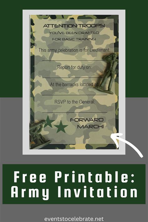 Free Printable Invitations Army Printable Invitations Birthday Party Invitations Free Free