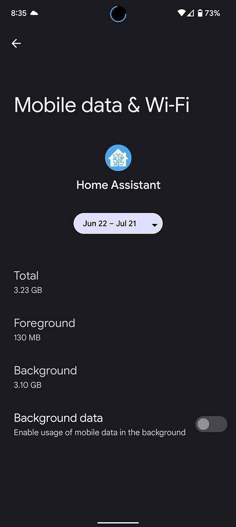 High Background Data Usage Home Assistant Companion For Android Home Assistant Community