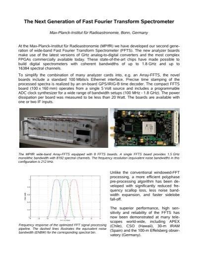 The Next Generation Of Fast Fourier Transform Spectrometer